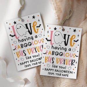 Faboolous Halloween Bus Driver Gift Tags: Ghost Treat Tags (printable ...