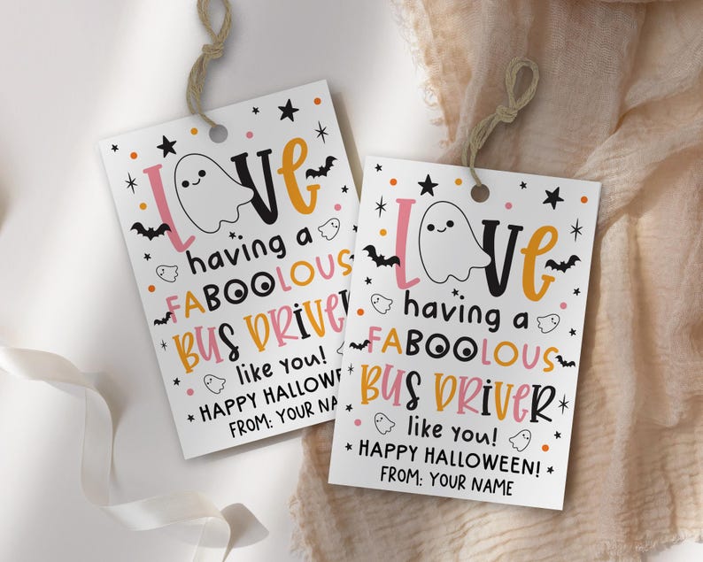 Faboolous Halloween Bus Driver Gift Tags: Ghost Treat Tags (printable ...