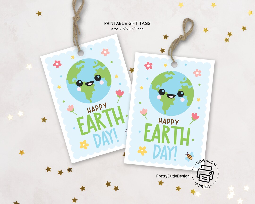 Happy Earth Day Gift Tag Printable, Happy Earth Day Tag, Earth Day ...
