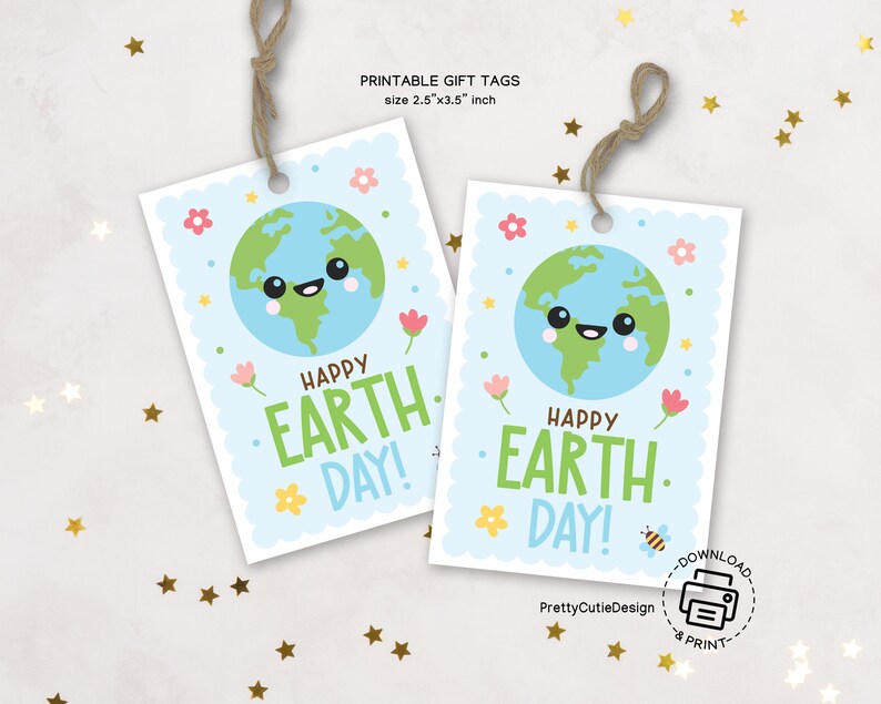 Happy Earth Day Gift Tag Printable, Happy Earth Day Tag, Earth Day ...