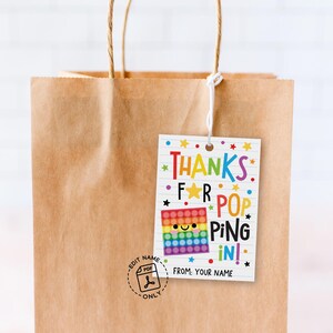 Pop It Gift Tags Printable: Rainbow Back to School Favor Tags (PDF ...