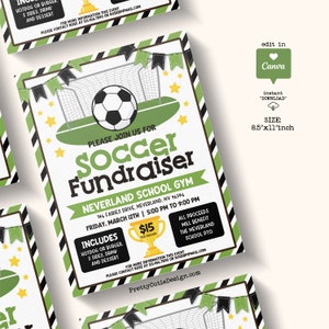 Soccer Fundraiser Flyer Editable Template, School Fundraiser Template ...