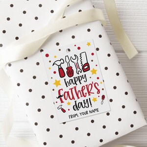 Father's Day Gift Tags Printable, Happy Father’s Day Tool Theme Tags ...