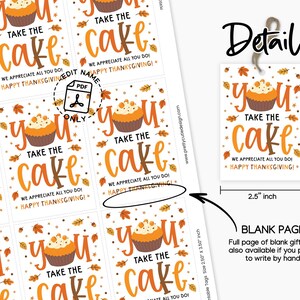 Happy Thanksgiving Gift Tags Printable, Fall Appreciation Cupcake Gift ...