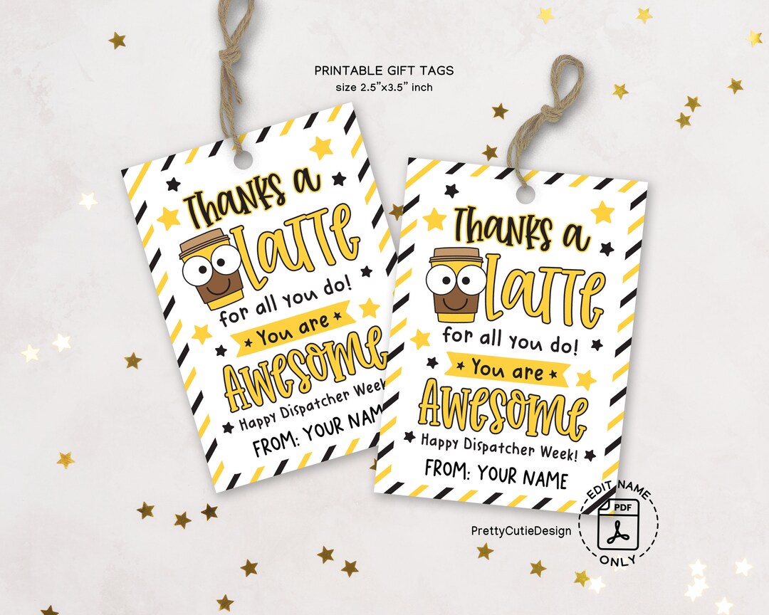 911 Dispatcher Gift Tags, Telecommunicator Week Printable Gift Tags ...