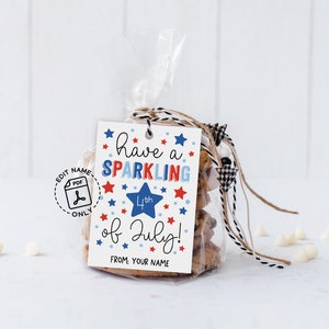 4th of July Gift Tag Printable Have a Sparkling, Memorial Day Gift Tag ...