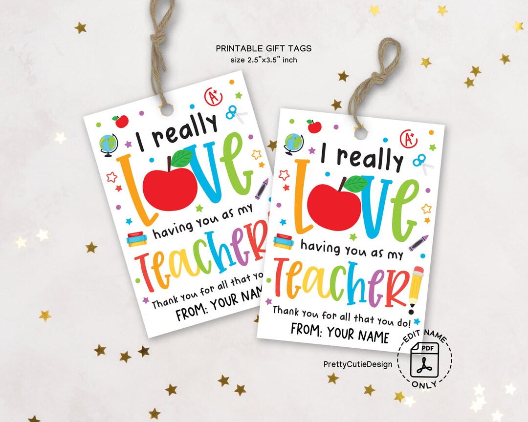 Teacher Appreciation Week Tag for Teacher Thank You Tags, Teacher ...