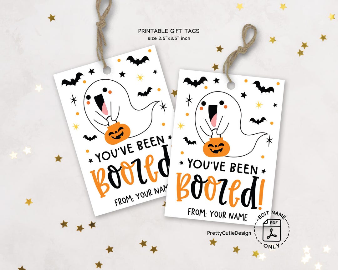 Halloween Gift Tags Printable, You've Been Booed Tag, Ghost Halloween ...