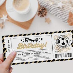 Soccer Game Gift Voucher Printable, Soccer Game Gift Certificate ...