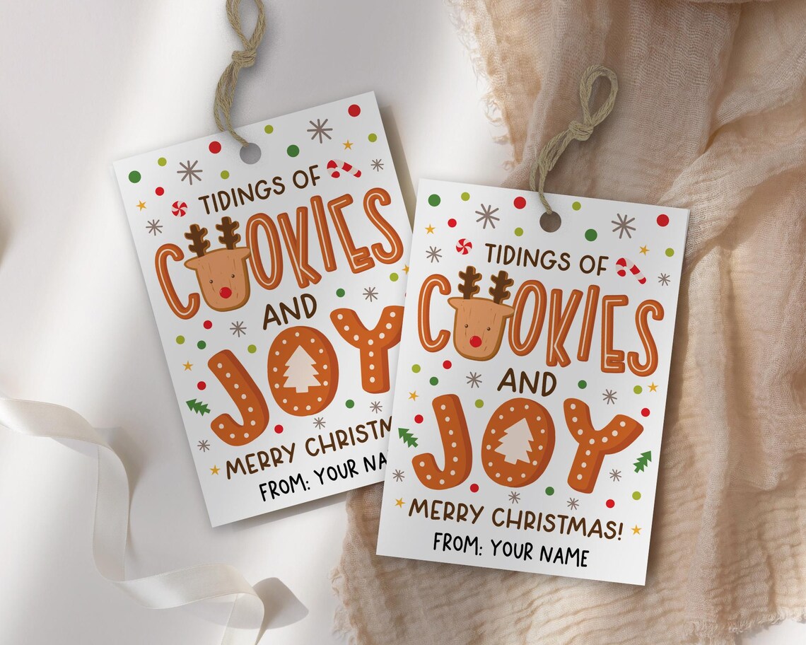 Christmas Gift Tags, Cookies and Joy Printables, Holiday Treat Labels ...