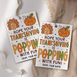 Hope Your Thanksgiving is Poppin' Gift Tags, Thank You Teacher and ...
