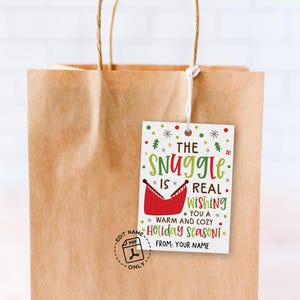 The Snuggle is Real Christmas Warm Cozy Blanket Gift Tag, Happy ...