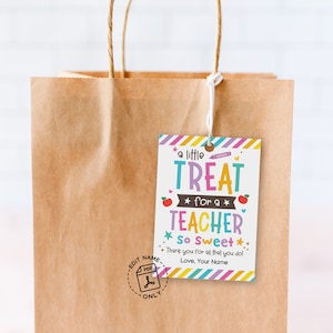 Teacher Appreciation Gift Tags: Sweet Treat Printable (PDF) - Etsy