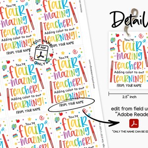 Teacher Appreciation Gift Tags, Flair-mazing School Supplies Teacher ...