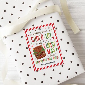 Chocolate Christmas Gift Tags Printable, Holiday Party Favor Tags ...