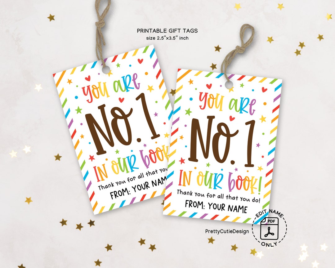 School Librarian Appreciation Tag, Printable for School Librarian Thank ...