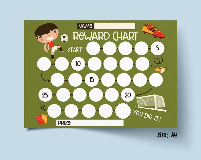 Soccer Reward Chart for Kids for Kids Simple Kids Reward | Etsy