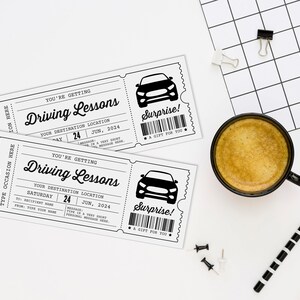 Editable Driving Lesson Gift Certificate Template, Surprise Ticket ...