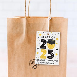 Class of 2025 Graduation Gift Tags Printable, Congrats Grad Favor Tags ...