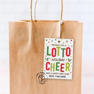 Printable Christmas Lotto Gift Tags, Wishing You a Lotto Holiday Cheer ...
