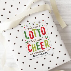 Printable Christmas Lotto Gift Tags, Wishing You a Lotto Holiday Cheer ...