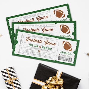 Football Ticket Template Canva Editable, Football Ticket Gift ...