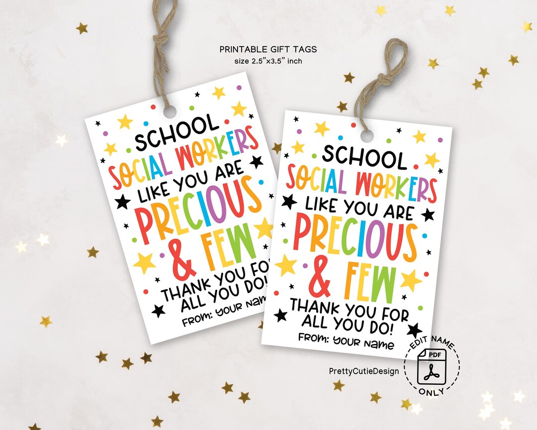 School Social Work Week Gift Tag Printable, School Social Worker ...