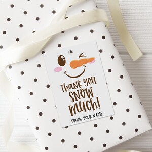 Snowman Thank You Tags: Winter Christmas Gift Tags (digital Download ...