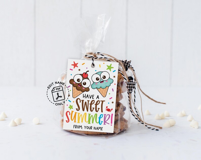 Ice Cream Gift Tags: Sweet Summer End of Year Favor (PDF Pattern) - Etsy