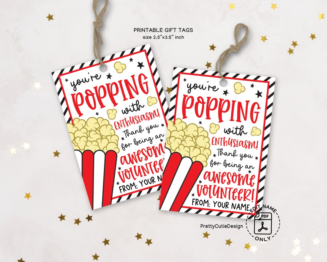 Thank You Volunteer Appreciation Gift Tag Printable, Happy Volunteers ...