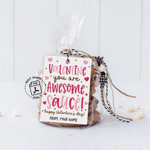 You Are Awesome Sauce Valentine Tag, Applesauce Valentine Gift Tags ...