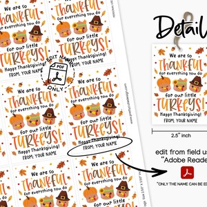 Thanksgiving Gift Tags Printable, Thankful for Everything You Do ...