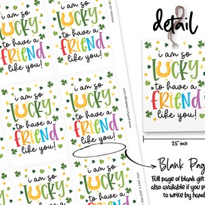 Happy St Patricks Day Printable Gift Tags, Lucky to Have You Friend St ...