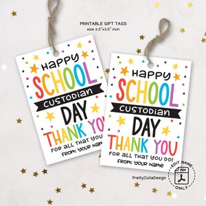 School Custodian Appreciation Gift Tag Printable, Thank You School ...