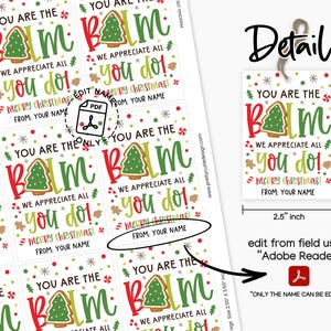 Printable Lip Balm Christmas Gift Tags, You Are the Balm, Teacher ...