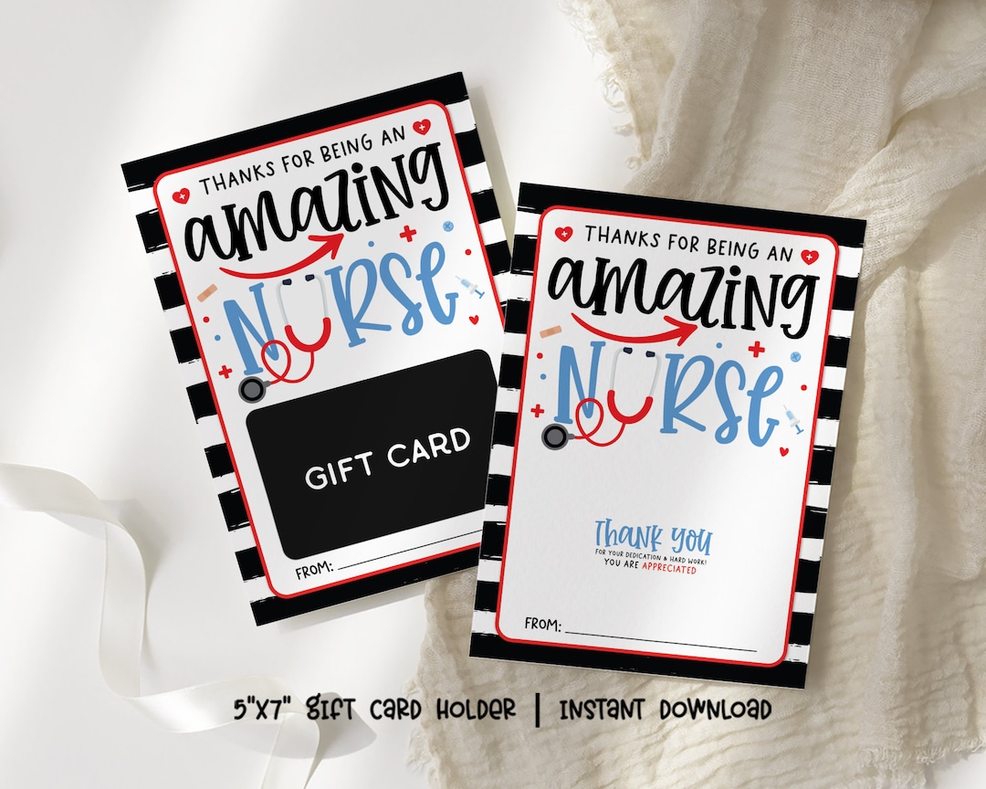 Nurse Gift Card Holder Printable: Appreciation Gift (digital Download ...