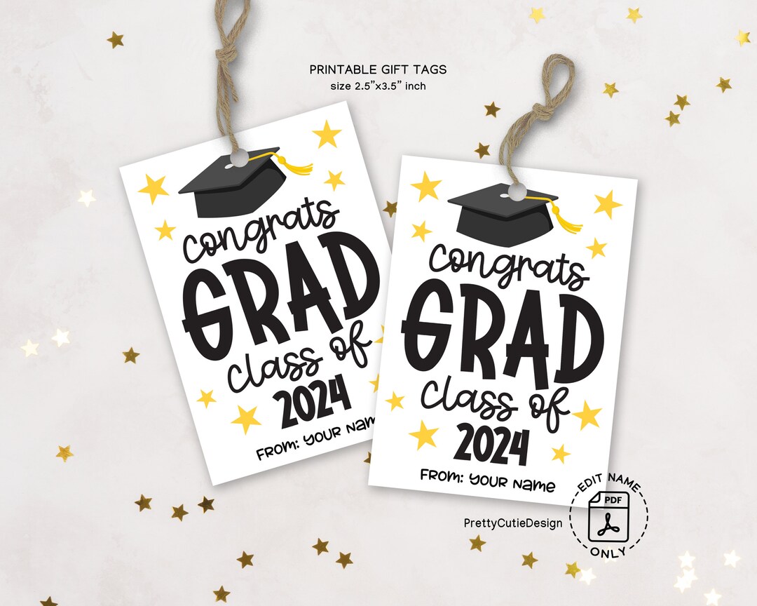 Class of 2024 Gifts, Congrats Grad Graduation Gift Tags, Graduation ...