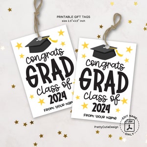 Class of 2024 Gifts, Congrats Grad Graduation Gift Tags, Graduation ...