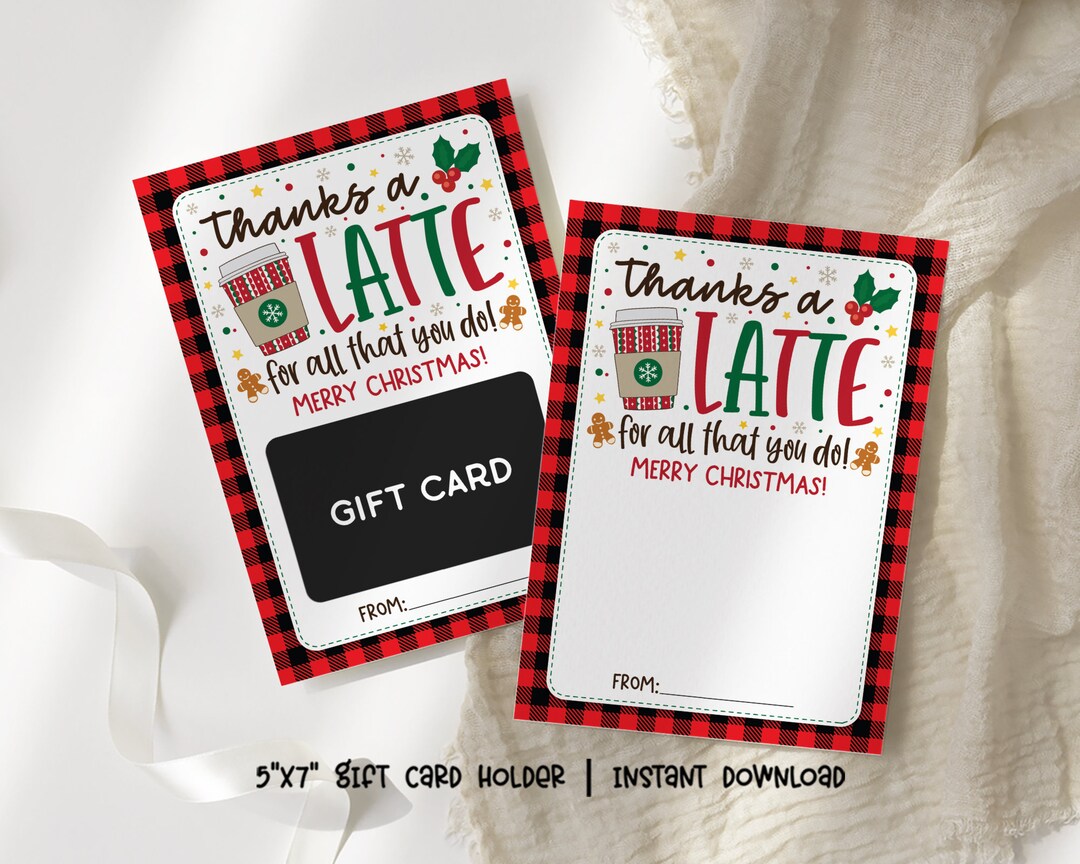 Thanks A Latte Gift Card Holder, Thanks A Latte Christmas Card Gift ...