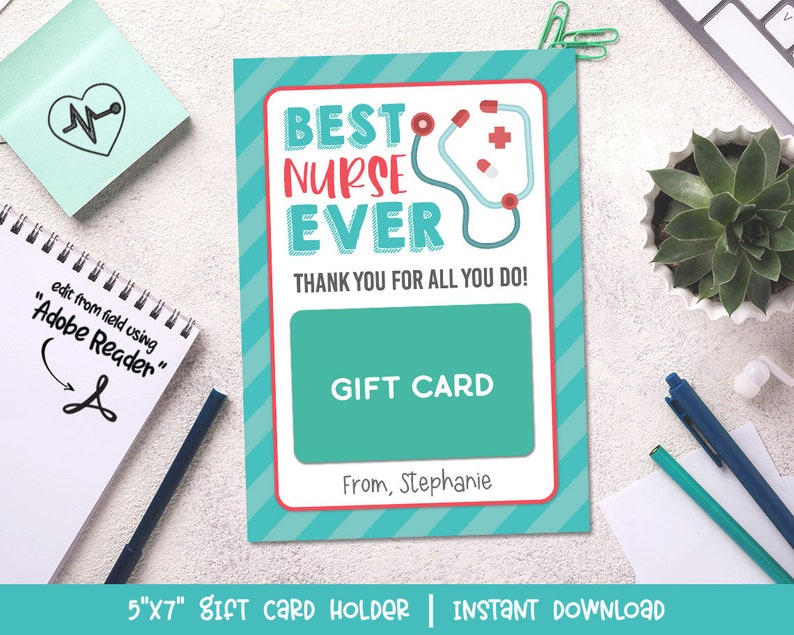 Best Nurse Ever Nurses Day Thank You Gift Card Holder Nurse - Etsy