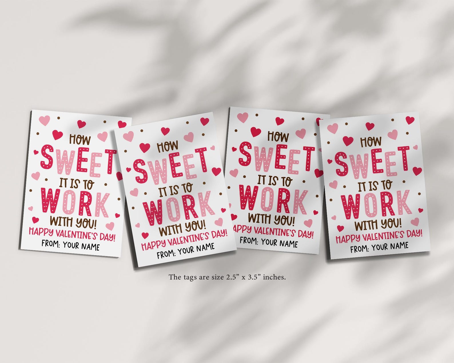 Valentine Coworker Gift Tags, Sweet Workplace Appreciation Favor ...