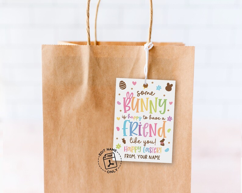 Happy Easter Printable Gift Tags, School Easter Classroom Gift Tag ...