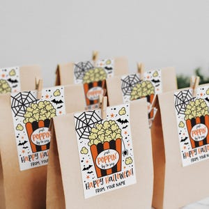 Printable Halloween Popcorn Gift Tags, POPPIN' by to Say Happy ...