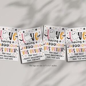 Faboolous Halloween Bus Driver Gift Tags: Ghost Treat Tags (printable ...