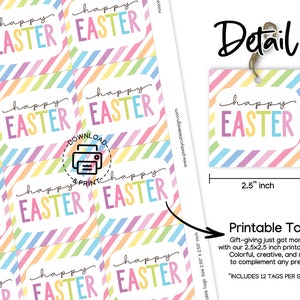 Easter Printable Gift Tags, Happy Easter Gift Tag Stickers, Easter ...