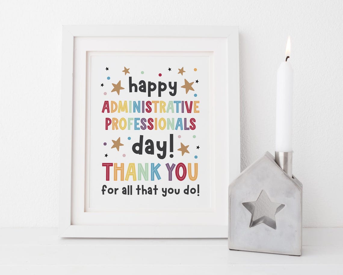 Administrative Professionals Day Sign Printable, Office Wall Art, Admin ...