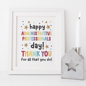 Administrative Professionals Day Sign Printable, Office Wall Art, Admin ...