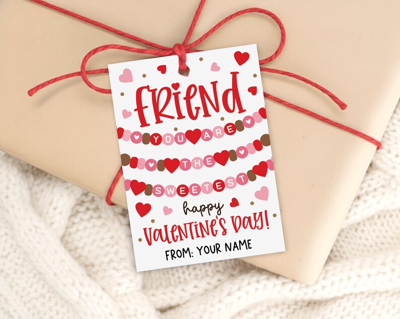 Friend Valentine Gift Tag Printable, You Are the Sweetest, Treat Bag ...