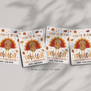 You've Been Gobbled Thanksgiving Gift Tags Printable, Fall Thank You ...