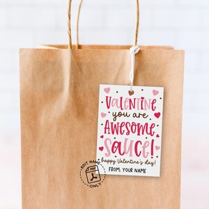 You Are Awesome Sauce Valentine Tag, Applesauce Valentine Gift Tags ...